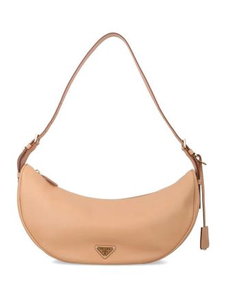 Prada Hobo Bags - Large Calf Leather Hobo Bag With Adjustable Strap - Gr. unisize - in Braun - f&uuml;r Damen