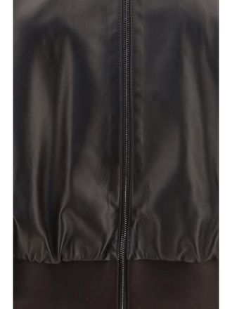 Gucci Soft Nappa Lamb Leather Bomber Jacket - Brown