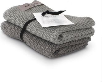 Aspegren D&auml;nemark - 2er Set gestrickte Sp&uuml;llappen - SOLID Gray 26 x26 cm