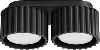 Sollux Lighting Plafonnier - Spot de plafond en aluminium - 2 flammes - Ampoule LED - Aura Noir