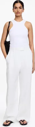 Arket Elegante Hose Aus Leinen -Wei&szlig;