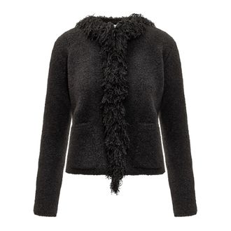 Ferragamo Cardigan mit Fransen - - Knitwear - Damen - Schwarzk - S
