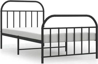 vidaXL Cadre de lit métal sans matelas avec pied de lit noir 100x190cm Vidaxl
