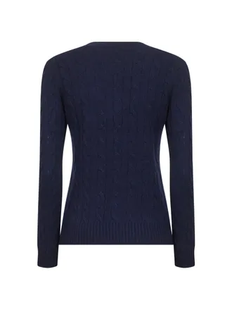 Polo Ralph Lauren Womens Sweater Cable-Knit Blue Wool-Cashmere