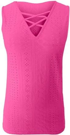 Generic T-shirt basique uni à manches courtes pour femme - Imprimé décontracté - Manches courtes - Col en V - T-shirt ample - Chemisier - Vêtements pour la vi