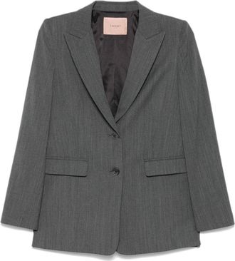 Twin-Set Sakko mit Logo-Schild - Grau