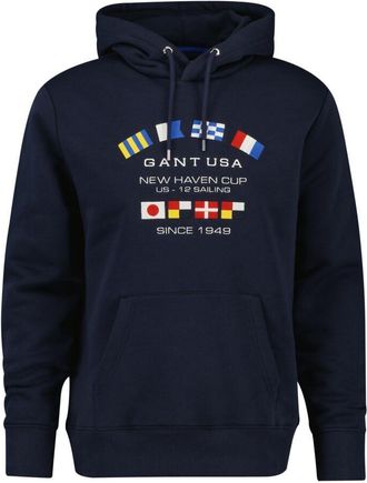 GANT Herren Graphic Sweat Hoodie Kapuzenpullover, Evening Blue, S