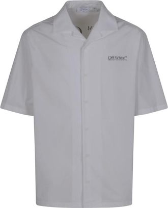 Off-white Homme, Chemises, Blanc, Taille: L Circle Off Popl Bowl Shirt