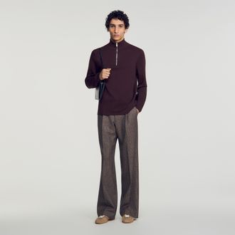 Sandro Wollpullover mit Zip-Kragen