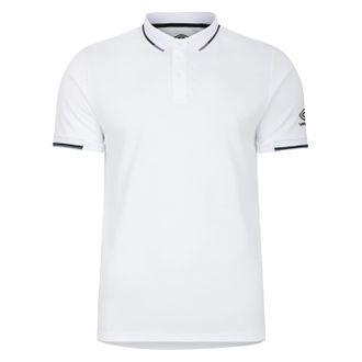 Umbro Poloshirt f&uuml;r Herren, Gerippter &Auml;rmelaufschlag (Wei&szlig;)