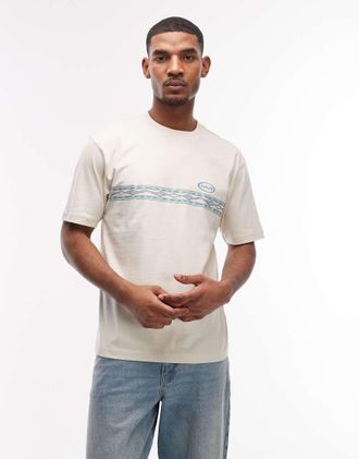 Parlez Clothing Diego - T-Shirt in Cremewei&szlig; mit Grafik-Neutral