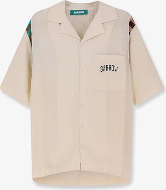 Barrow Viscose shirt with front logo print - BARROW - gender_Man