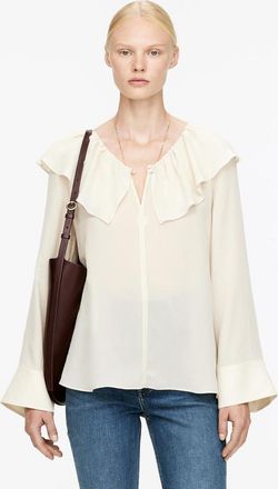 Arket Bluse Mit Rüschenkragen -Beige