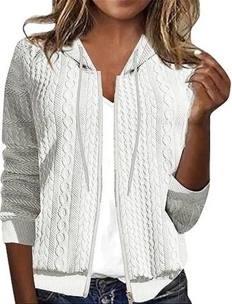 Generic Vestes &agrave; capuche &agrave; fermeture &eacute;clair pour femmes 2026 pour femmes et adolescentes, v&ecirc;tements surdimensionn&eacute;s, v&ecirc;tements dautomne mignons, veste d&eacute;contr