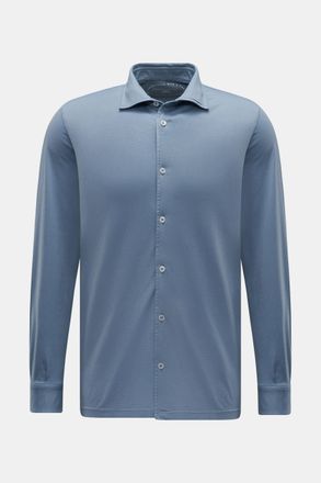 Fedeli Herren - Jersey-Hemd Jason Haifisch-Kragen rauchblau