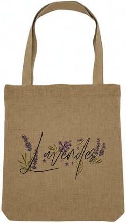 Fabulous Sac Shopping Tote Bag Aspect Lin - Lavender Flowers Minimalist Chic Garden Love - Sac de Courses Toile Epaisse 360g Beige Naturel Cabas Port&eacute; Epaule S
