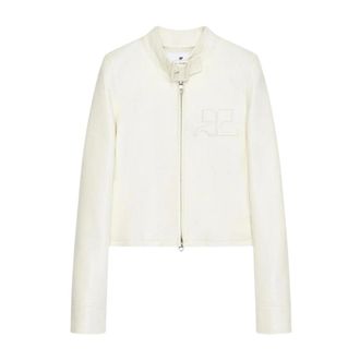 Courr&egrave;ges Femme, Vestes, Blanc, Taille: 38 FR City Vinyl Jacket