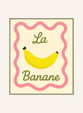 Liv Corday Wandbild Die Banane Mit Rahmen gruen