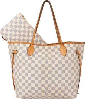 Louis Vuitton Crossbody Bags - Louis Vuitton Damier Azur Monogram Neverfull MM Sh - Gr. unisize - in Wei&szlig; - f&uuml;r Damen