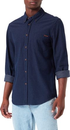 Mustang Jeans Herren Clemens Dobby Dot Hemd mit Button-Down-Kragen, Based 12242, S