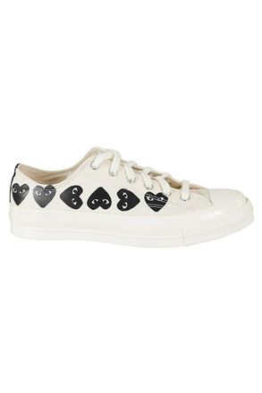 Comme Des Gar&ccedil;ons Low-Top Sneaker - Multi Heart Low Top Sneakers - Gr. 8_5 - in Wei&szlig; - f&uuml;r Damen