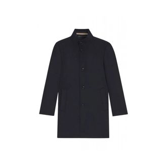 HUGO BOSS Schmal geschnittener Mantel aus Wolle und Kaschmir - - Coats - Herren - Blau - XL