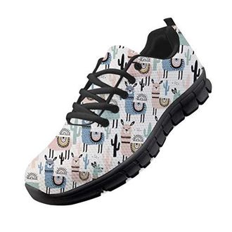 CHAQLIN Mignon Dames Appartements Chaussures Animal Alpaga Motif À Lacets Casual Femmes Baskets Chaussures Confortable Maille Marche Athlétique Chaussures De 