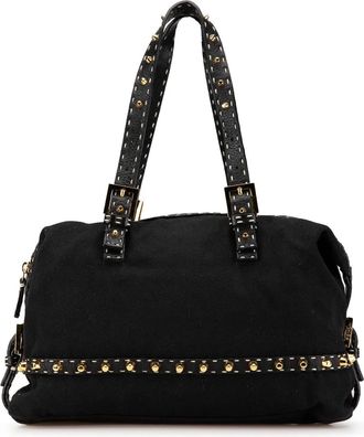 Fendi Hobo Bags - Selleria Studded Canvas Shoulder Bag - Gr. unisize - in Schwarz - f&uuml;r Damen
