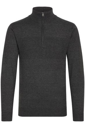 Indicode Erno Herren Strickpullover Troyer Feinstrick Pullover, Größe:L, Farbe:Charcoal Mix (915)