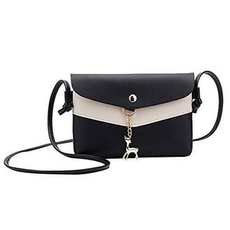 Generic Sac à bandoulière avec pendentif faon pour femme, Noir, Taille unique