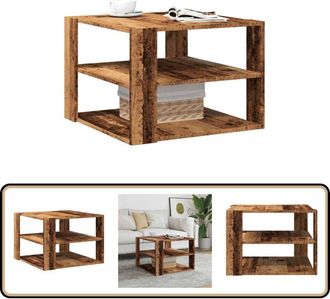 vidaXL Couchtisch Altholz-Optik 58x58x40 cm Holzwerkstoff - Vidaxl