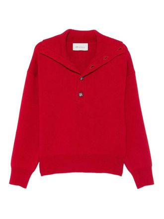 Ami Pull Col Roul&eacute; - Rouge