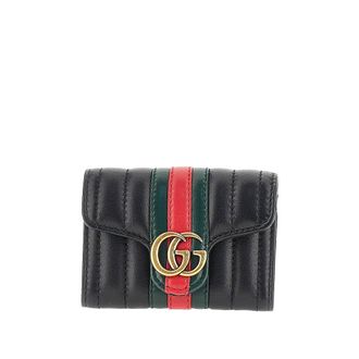 Gucci Nappa leather cardholder with Web motif Woman One Size