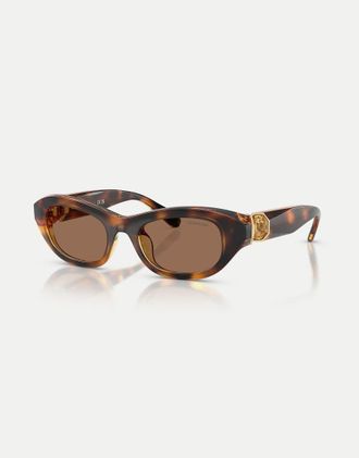Swarovski Lunettes de soleil rectangulaires à verres marron - Havane
