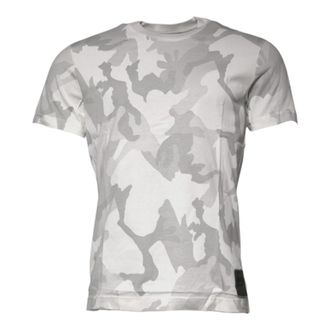 Dolce & Gabbana Camouflage Rundhals T-Shirt mit Logo - - Tops - Herren - Mehrfarbig - M
