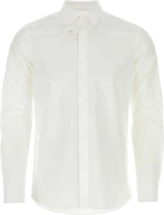 Valentino Garavani Poplin-Hemd mit Blumenapplikation - - Shirts - Herren - Wei&szlig; - M