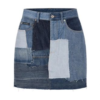 Dolce & Gabbana Patchwork-Denim-Miniskirt - - Skirts - Damen - Blau - 2XS