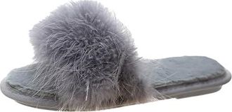 Generic Pantoufles poilues pour femme &agrave; lext&eacute;rieur Mode 2024 Nouvelles chaussures cheveux &agrave; fond plat Version cor&eacute;enne de lorteil Pantoufles en daim Pantoufle