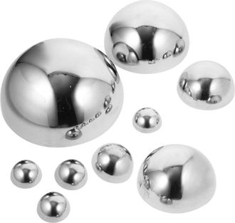 BESTONZON 9stücke Edelstahl Halbkugel Für Garten Außenbereich Spiegel Dekoration Reflektierend Glänzend Metall Hohl Blick Ball