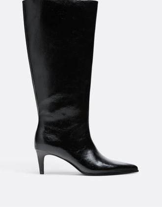 Stradivarius bottes &agrave; petit talon en noir