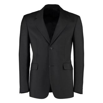Prada Blazer aus Wolle und Mohair mit gepolsterten Schultern - - Suits - Herren - Schwarzk - L