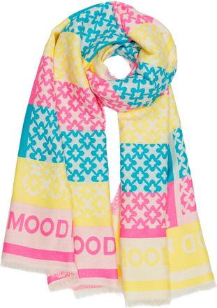 CASPAR Fashion SC541 weicher Damen Schal mit buntem Muster, Farbe:pink gelb t&uuml;rkis