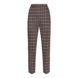Elena Miro Femme, Pantalons, Brun, Taille: 48 FR Pantalon &agrave; Carreaux