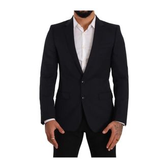 Dolce & Gabbana Navy Martini Slim Fit Wollblazer - - Jackets - Herren - Blau - S