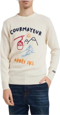 MC2 Saint Barth Homme, Pulls, Beige, Taille: M Girocollo ricamo Courmayeur