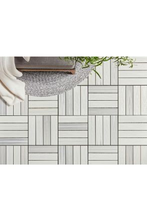 ambia GARDEN Terrassenfliese, Wei&szlig;, Kunststoff, Holzwerkstoff, 30x2.4x30 cm, SGS-gepr&uuml;ft, formstabil, witterungsbest&auml;ndig, UV-best&auml;ndig, lichtunempfindlich, Garten