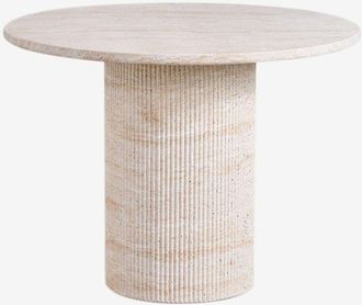 Sklum Table de salle à manger ronde Ø100 cm en aspect ciment travertin Velia SKLUM