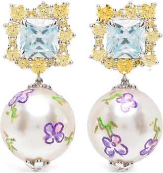 Shushu/Tong Floral-print Drop Earrings