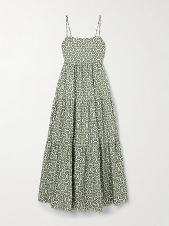 Matteau Maxikleid Aus Biobaumwolle Mit Blumenprint - Grün