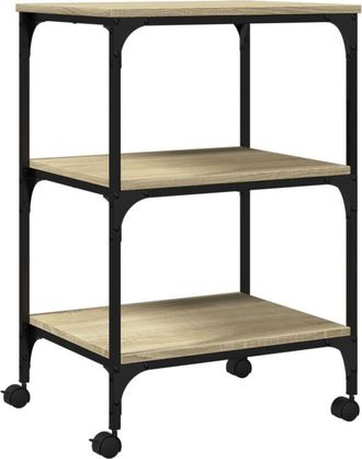 vidaXL Support dimprimante 3 niveaux chêne sonoma 50x41x75 cm vidaXL